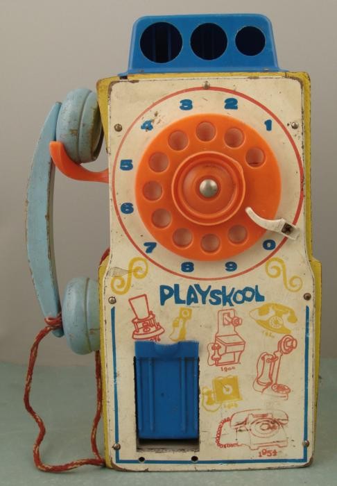 Playskool Vintage Wooden Telephone Toy Pay Phone : Lot 829767