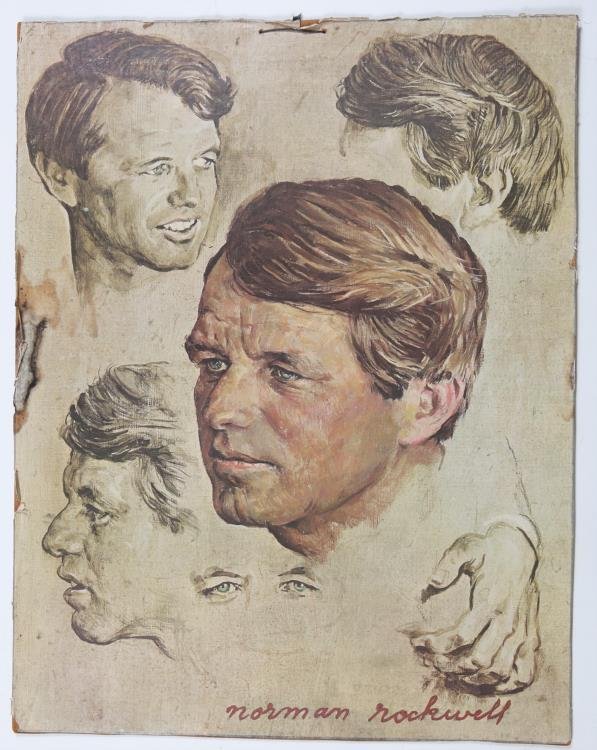 Portrait of Robert F. Kennedy by Norman Rockwell Poster : Lot 100385