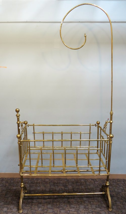 Antique Brass Baby Crib : Lot 181