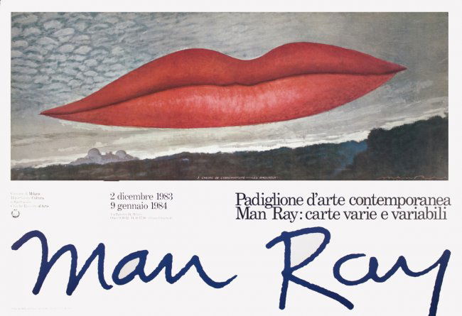 1295: Man Ray Lips Poster : Lot 1295