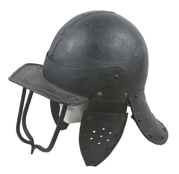 1: English Cromwellian lobster-tail helmet : Lot 1
