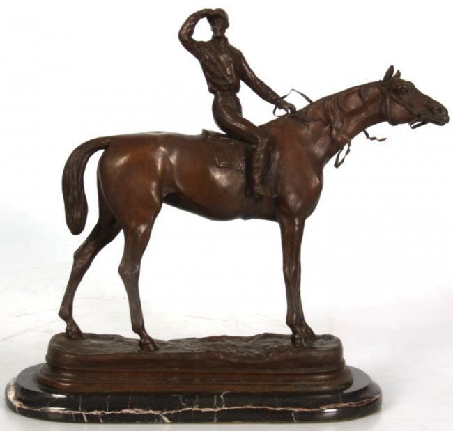 P.J. Mene Bronze Horse & Jockey : Lot 92