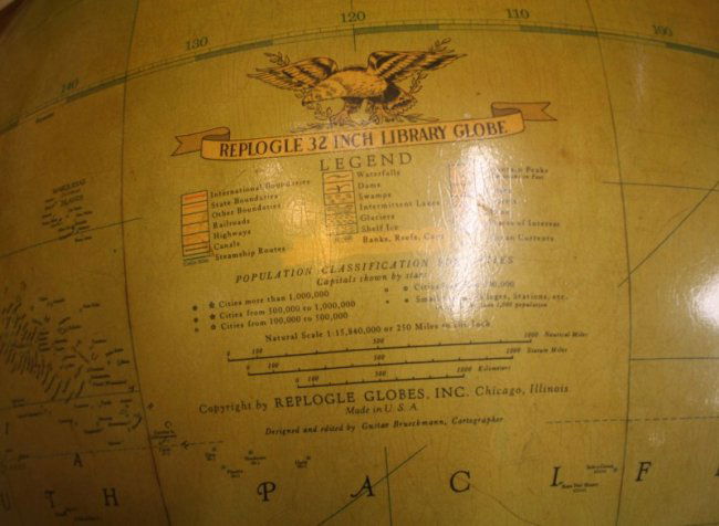 Replogle 32 inch Library globe : Lot 105A