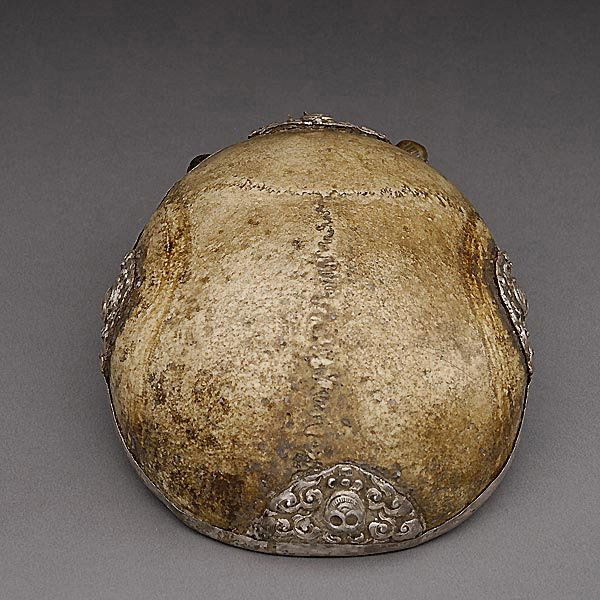 9118: A Silver Mounted Ritual Skull Cup, Qing : Lot 9118
