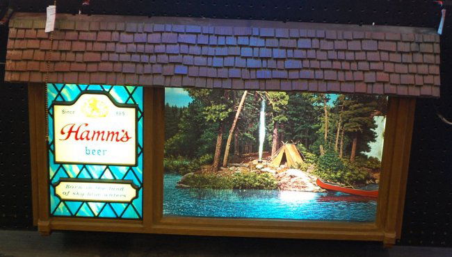 HAMMS BEER ROTATING MOVING BAR SIGN : Lot 141