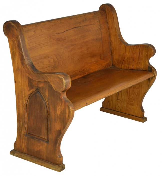 94A: SMALL VINTAGE CHURCH PEW : Lot 94A