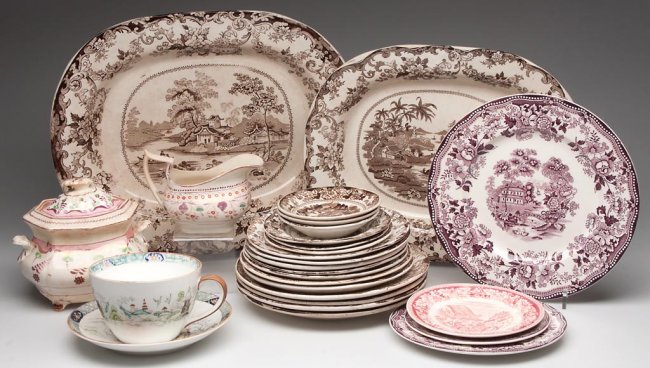 ENGLISH STAFFORDSHIRE IRONSTONE DINNERWARE ITEMS, LOT O : Lot 204