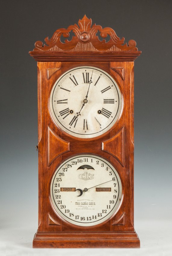 Ithaca Double Dial Calendar Clock : Lot 192