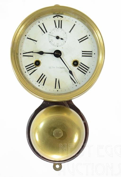 Seth Thomas One Day Lever Wall Alarm Clock 1870 : Lot 79