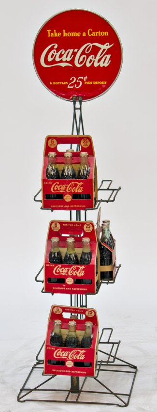 Coca Cola Metal Store Floor Display Rack w/ 4 "6 For 25 : Lot 1745