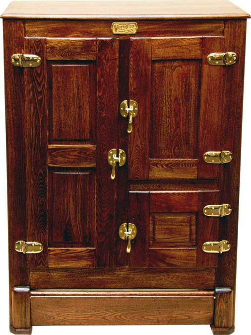 Antique White Clad Oak 3-Door Ice Box : Lot 1060