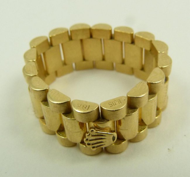 ROLEX 18K YELLOW GOLD PRESIDENTIAL BAND RING : Lot 110