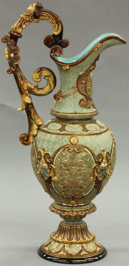 VICTORIAN GERMAN POTTERY URN- WS&S mark height- 22 1/2" : Lot 1448