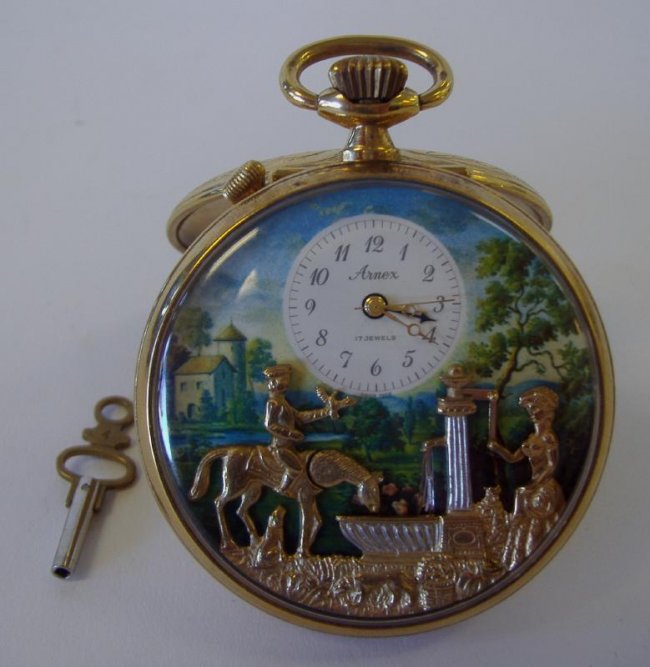 Swiss Automaton Music Box Pocket Watch, Arnex : Lot 148