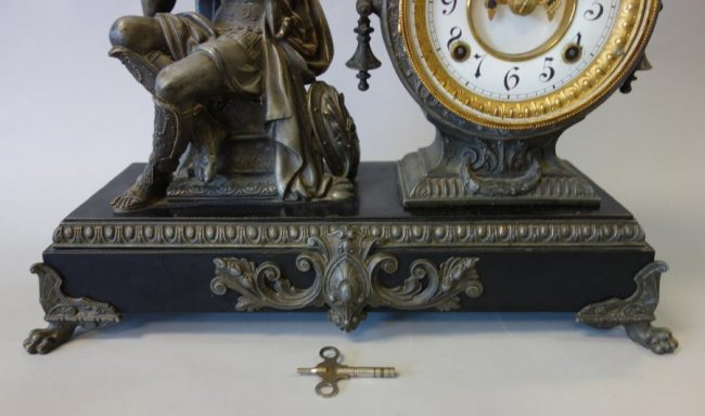 Ansonia Figural Mantel Clock, Roman Soldier : Lot 4