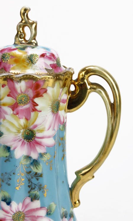 BEAUTIFUL HAND PAINTED NIPPON CHOCOLATE POT : Lot 248