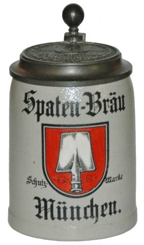 Stoneware Spaten Brau Munich Brewery Stein : Lot 244