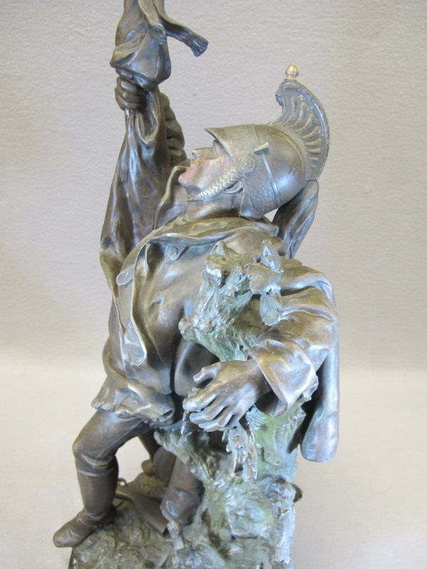 Antique French spelter statue by Hip. MOREAU : Lot 9