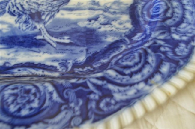 68: Copeland Flow Blue Turkey Platter : Lot 68