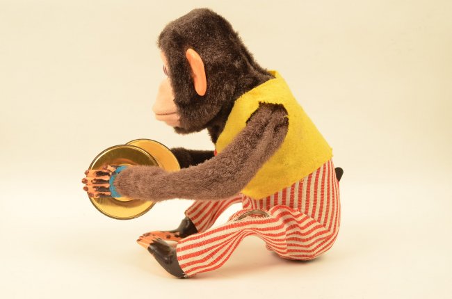 Vintage Musical Jolly Clapping Chimp Monkey Cymbals Toy : Lot 155A