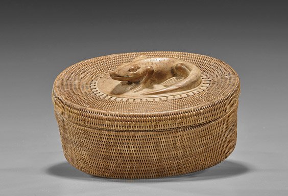 Indonesian Woven Covered Basket : Lot 15