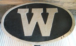 Cast Iron Railroad "W" Whistle Sign : Lot 8