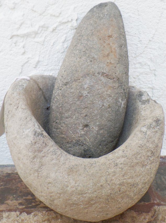 Prehistoric Native American Mortar and Pestle : Lot 60