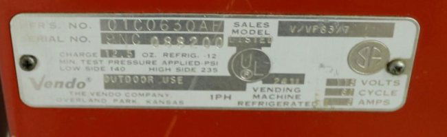 ENJOY COCA-COLA VENDO V63 VENDING MACHINE : Lot 403