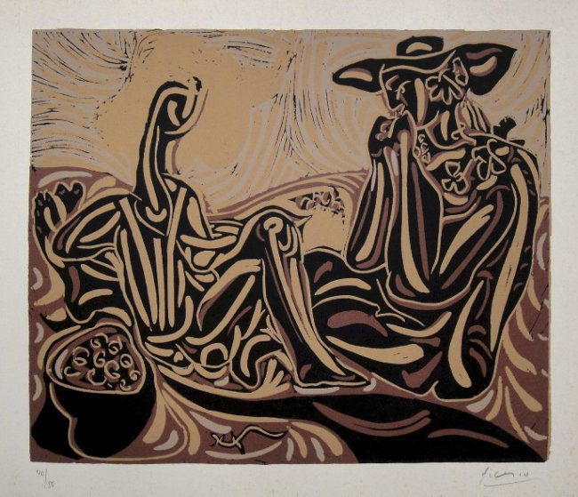 Pablo Picasso Hand Signed Linocut 1962 Lot 88
