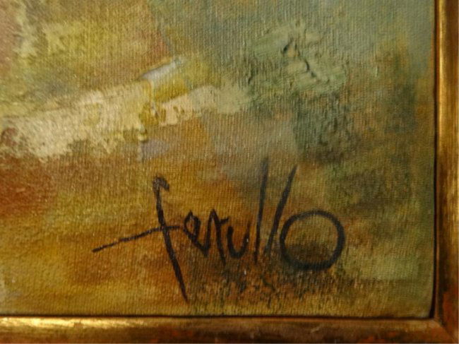 LARGE EDITH FERULLO PAINTING ON CANVAS, CHILDREN : Lot 97B