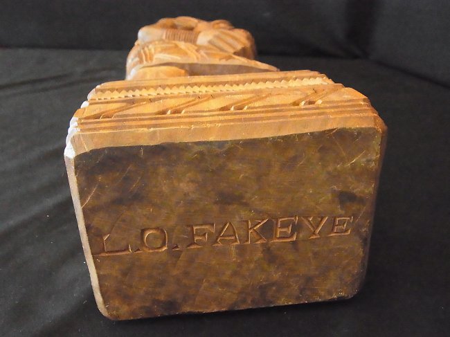 130: Lamidi Olonade FAKEYE Nigerian Carved Wood Figure : Lot 130