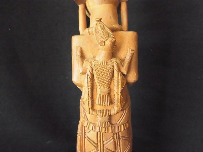 130: Lamidi Olonade FAKEYE Nigerian Carved Wood Figure : Lot 130
