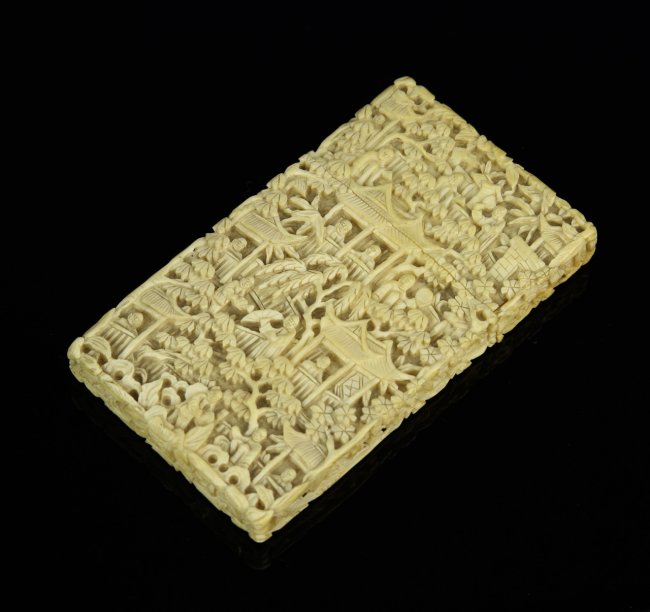 Chinese Carved Ivory Calling Card Box : Lot 71