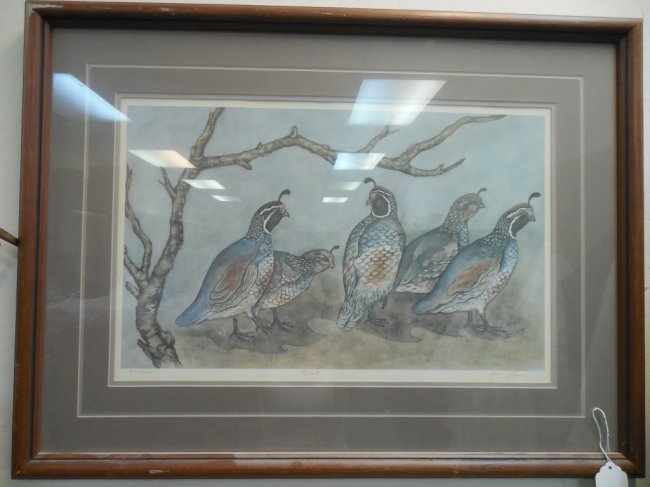 FRAMED GRACE FEYOCK QUAIL ART PRINT : Lot 545 FRAMED GRACE FEYOCK QUAIL ART PRINT : Lot 545