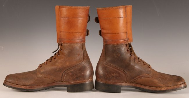 WWII US GI TWO BUCKLE COMBAT BOOTS : Lot 122