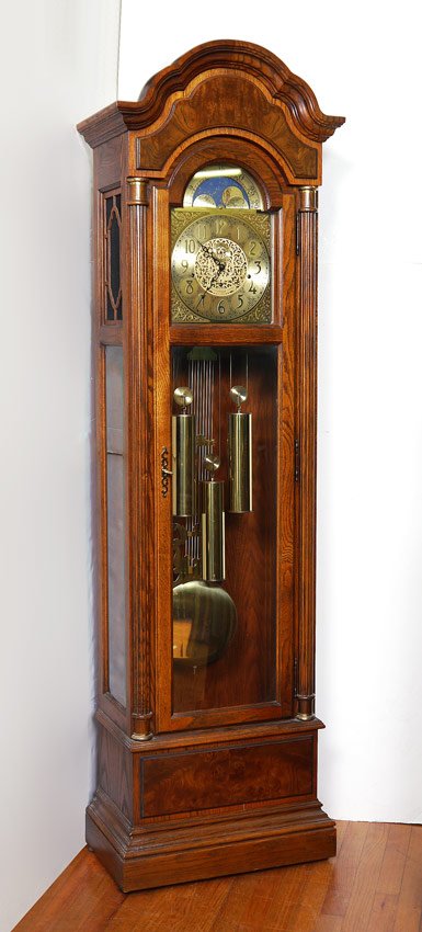 HOWARD MILLER OAK CASE GRANDFATHER CLOCK : Lot 1179
