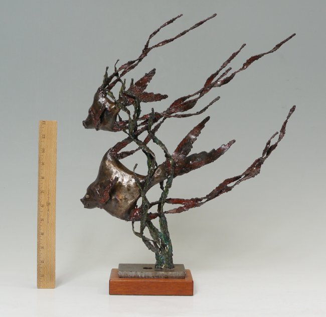 MIKE BUCHA BRONZE FISH SCULPTURE : Lot 1417