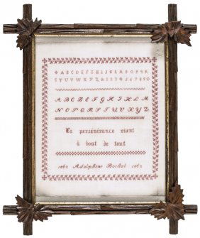 AMERICAN NEEDLEWORK SAMPLER, Mary Balch School, : Lot 511