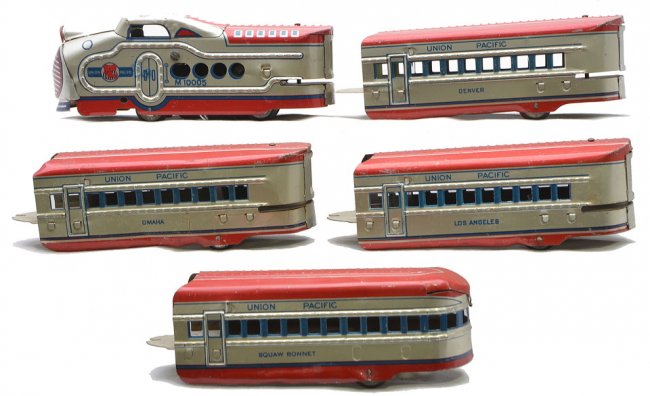 Marx Silver/Red Streamliner Litho UP Set M10000 : Lot 2035