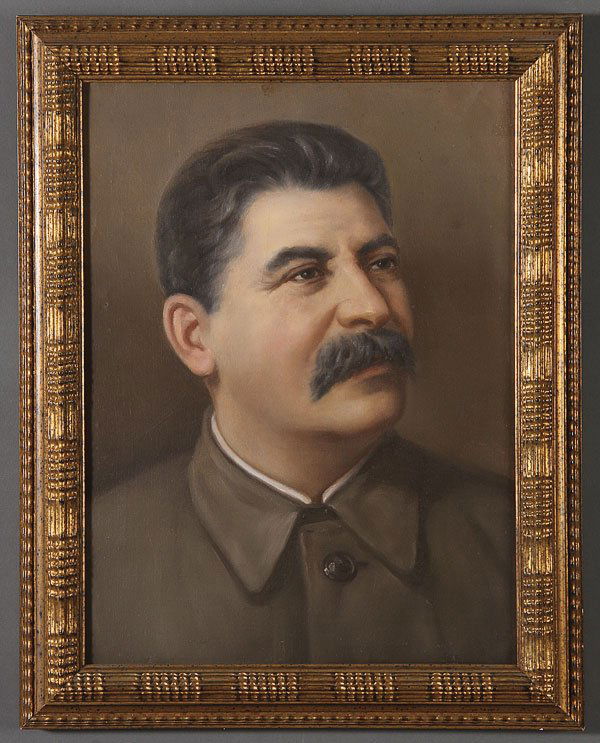 ORIGINAL RUSSIAN SOVIET OIL PAINTINGS, STALIN & LENIN : Lot 423