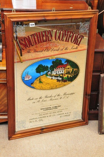 A large framed advertising mirror of Southern Comfort : Lot 1269