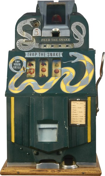 5 Cent Hoke “Snake” 3-Reel Table Model Slot Machine. : Lot 605