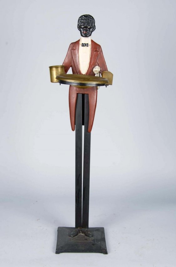Cast-Iron Black Americana Butler Smoking Stand : Lot 2455