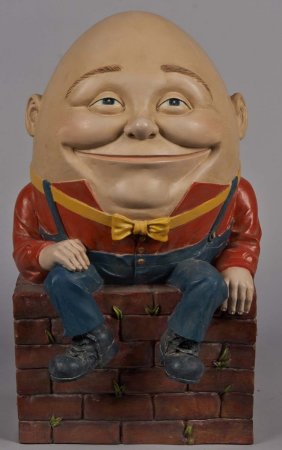 Humpty Dumpty On Brick Wall Statue : Lot 2070