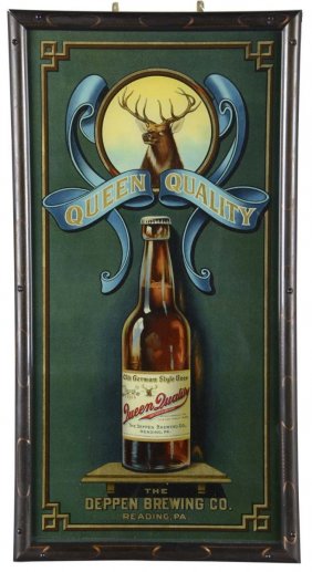 Queen Quality Beer Reverse Glass Corner Sign : Lot 956