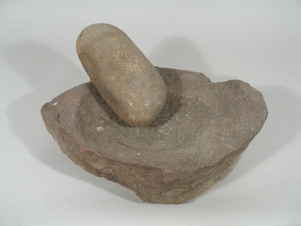 20: Massive Indian Mortar and Pestle, : Lot 20