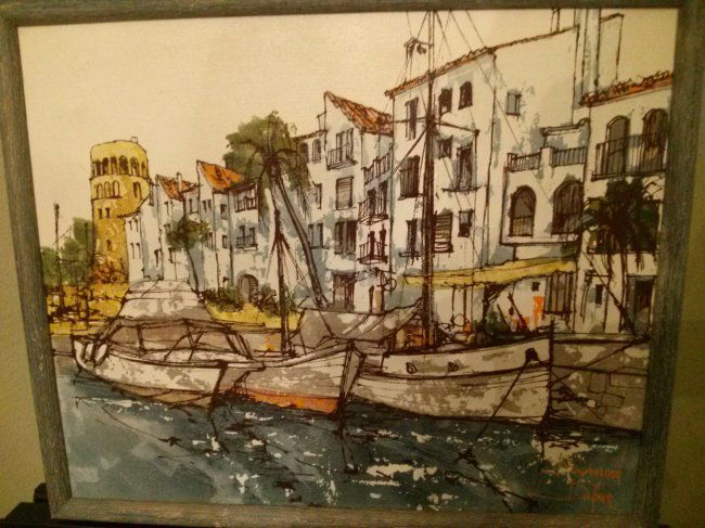Bernard Dufour signed / framed Painting : Lot 113