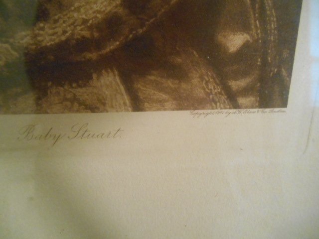Antique Jan Van Dyck Stone Lithograph "Baby Stuart" : Lot 522