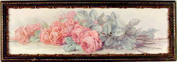 3299: 1896 Roses by Paul de Longpre Yard-Long Print NR : Lot 3299
