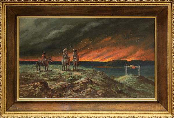 Painting, ADM Cooper, Prairie Fire, 1910 : Lot 6143